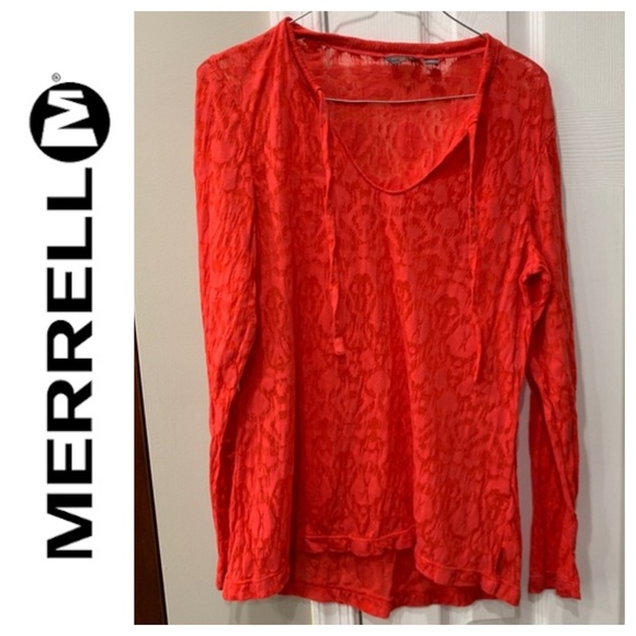 Merrell | Tops | Merrell Semisheer 34 Sleeve Top Size M | Poshmark